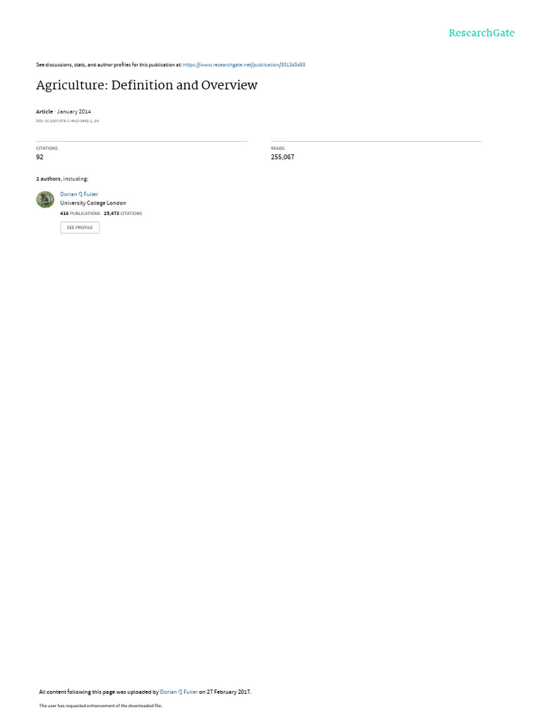 Agric | PDF | Agriculture | Domestication