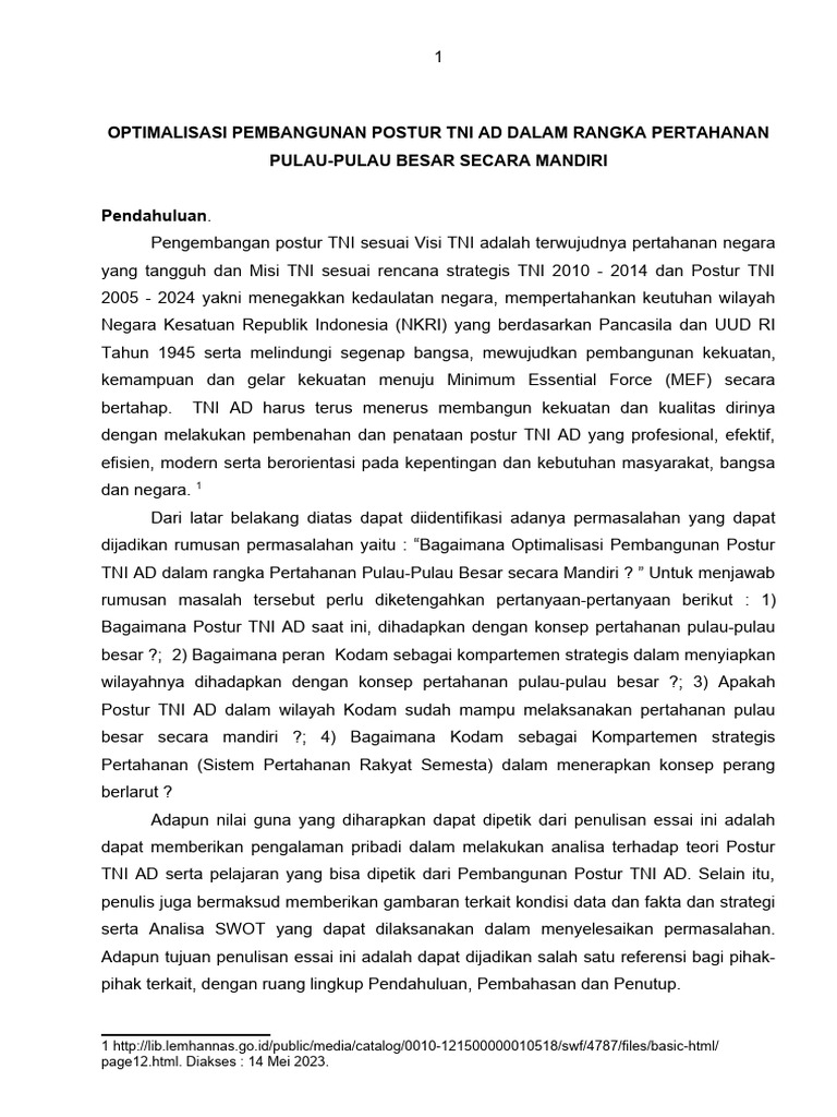 Dokumen - 2 Postur Tni Ad | PDF