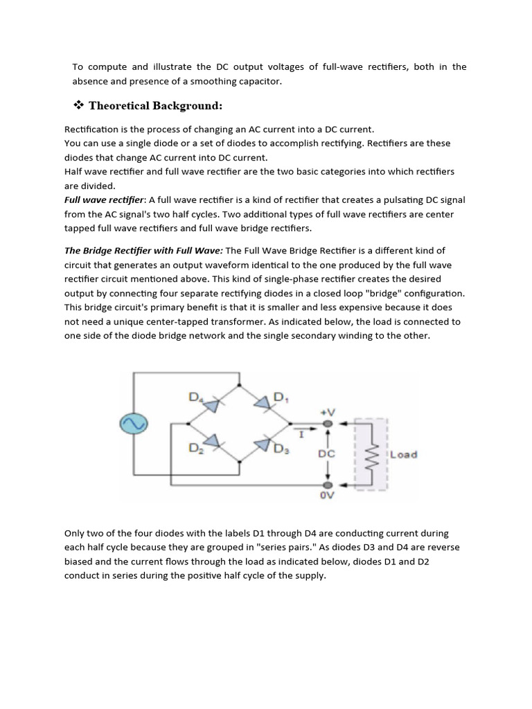 Exp (5) - Full Wave Rectifier | PDF | Rectifier | Electric Power