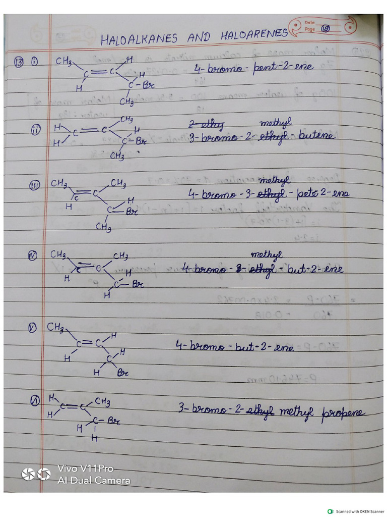 Haloalkanes and Haloarenes HHW | PDF