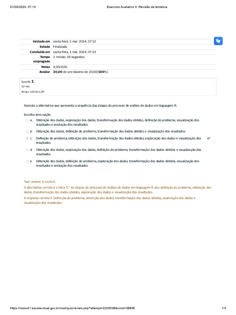 Exercício Avaliativo 4 ANÁLISE DE DADOS EM LINGUAGEM R | PDF | Informática | Matemática aplicada