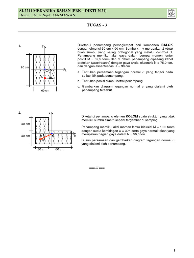 Tugas 3 Mekanika Bahan PBK Dikti - 2021 | PDF
