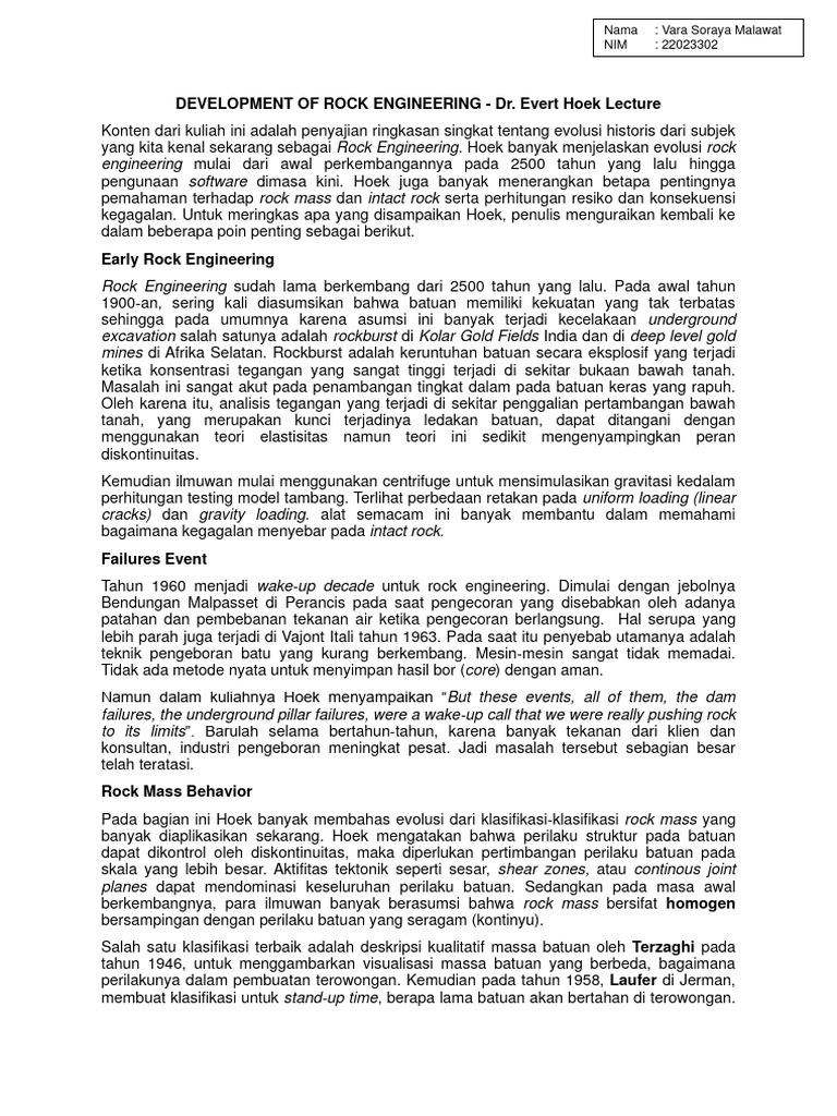 Sejarah dan Evolusi Rock Engineering | PDF