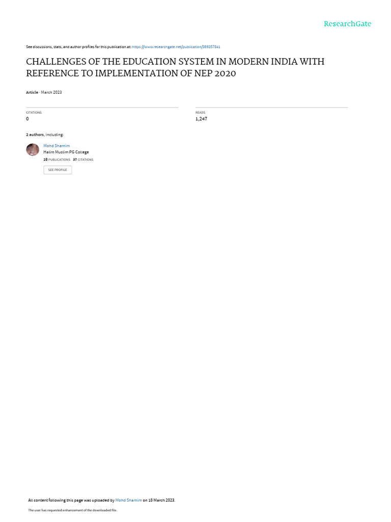 Nep 2020 | PDF | Teachers | University And College Admission