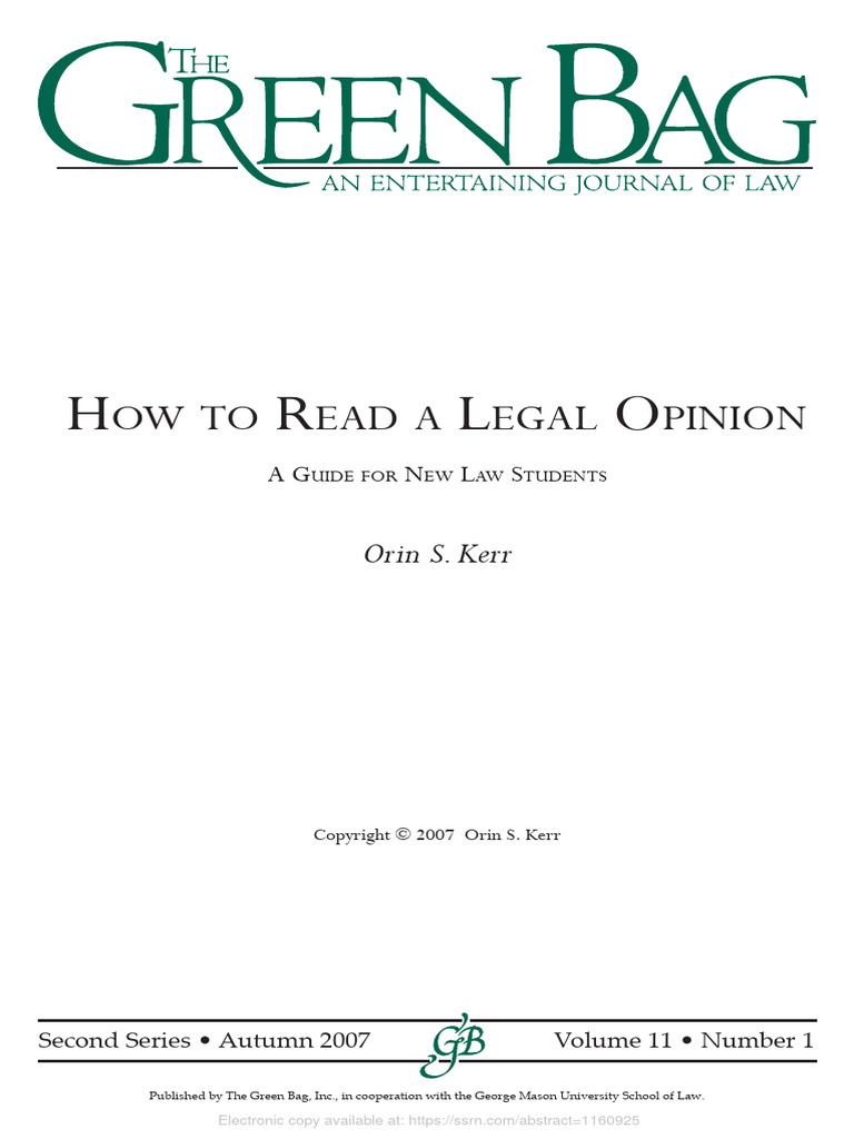 How To Read A Judicial Opinion | PDF | Appeal | Common Law