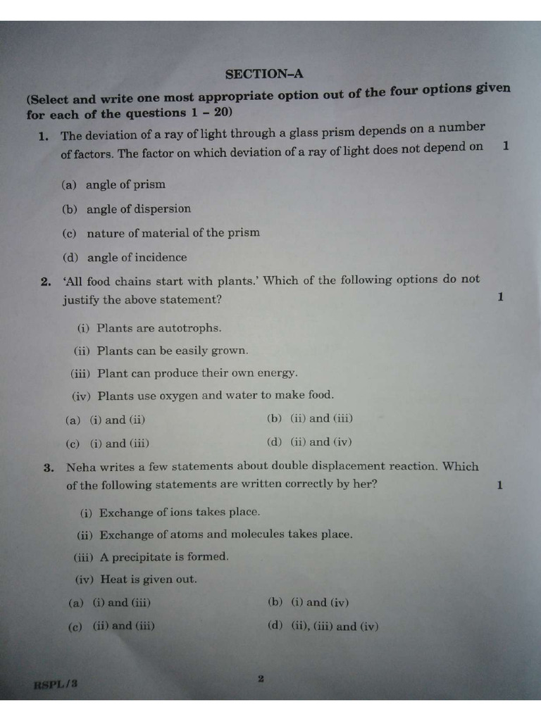 Class 10th Sample Paper 3 | PDF