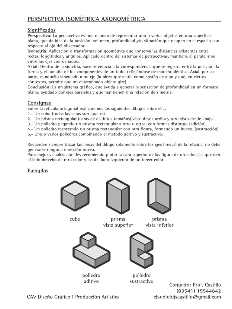 Perspectiva Isometrica Axonometrica IMP | PDF