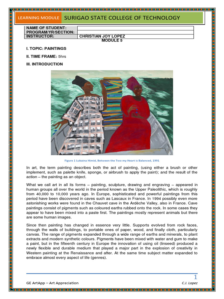 Art Appreciation - Module 5 | PDF | Paintings | Art History