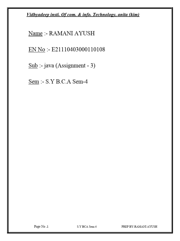 Ayush Java 3 | PDF | Teaching Methods & Materials | Technology ...