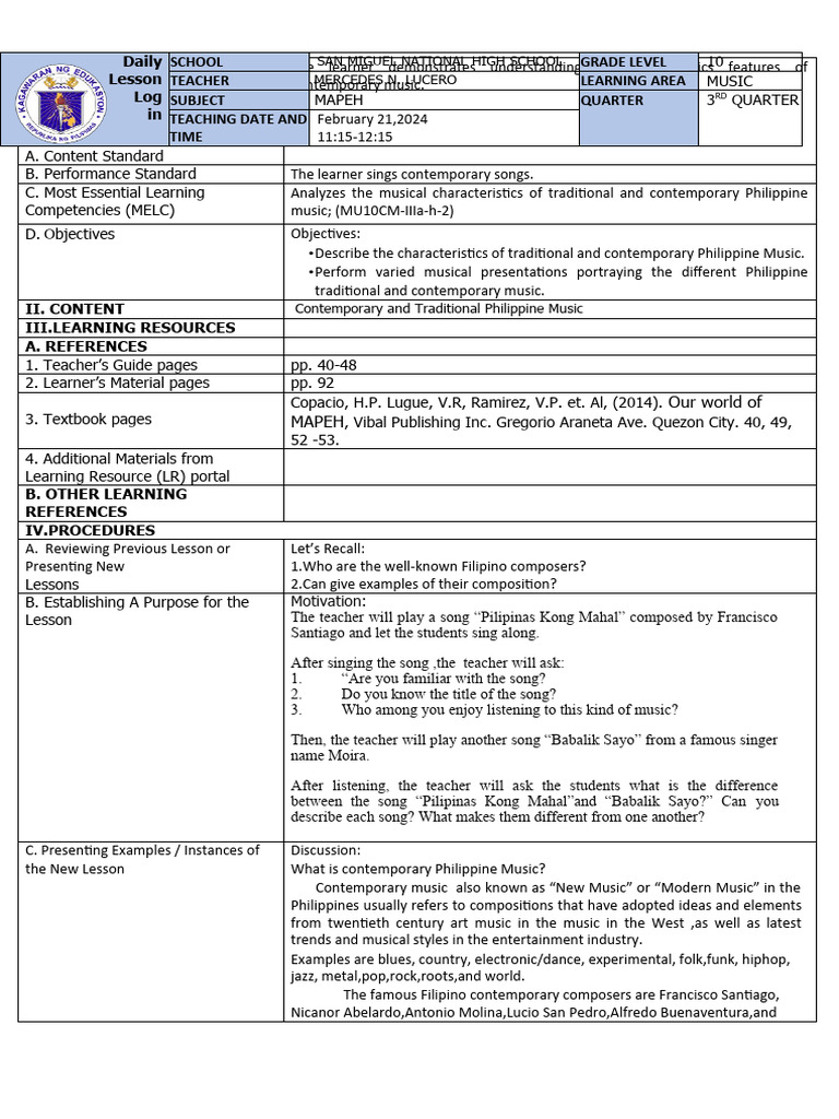 LP Q3 Music February 2024 | PDF