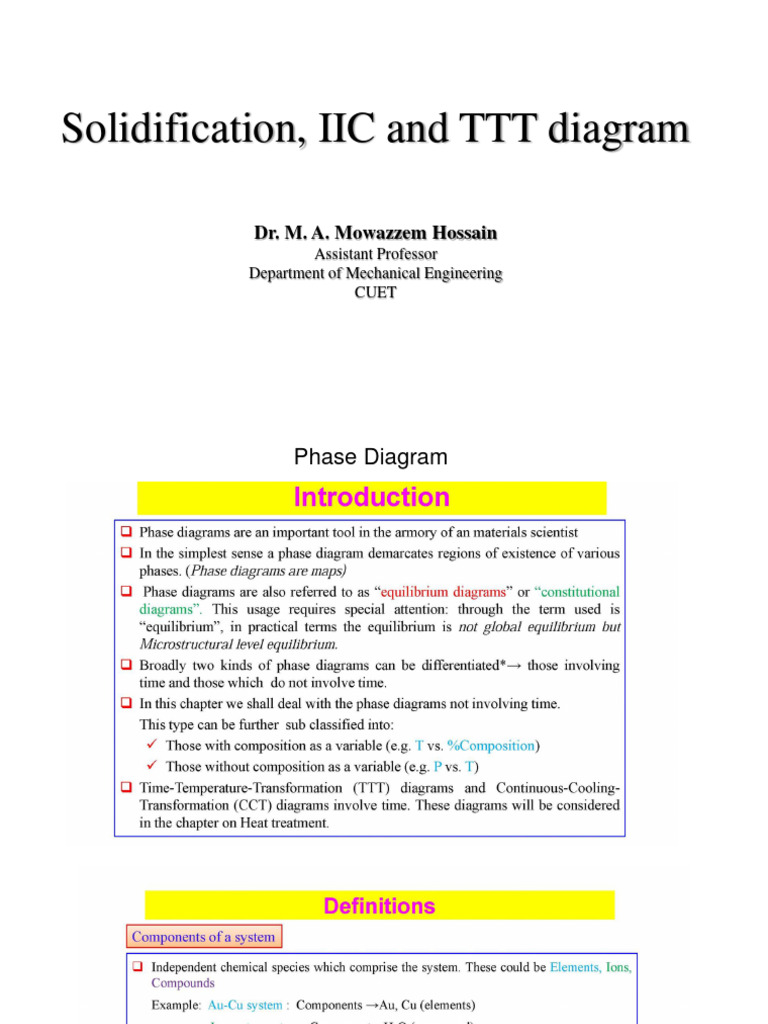 Solidififaction, IIC and TTT Diagram | PDF