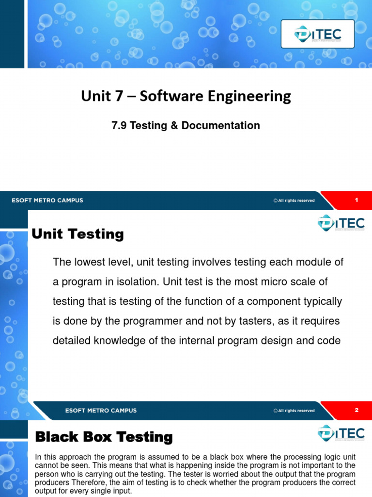 Software Testing & Documentation Guide | PDF | Software Testing ...