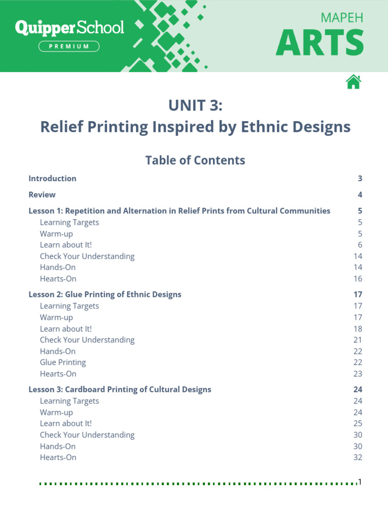 Arts Unit 3 | PDF | Adhesive | Relief
