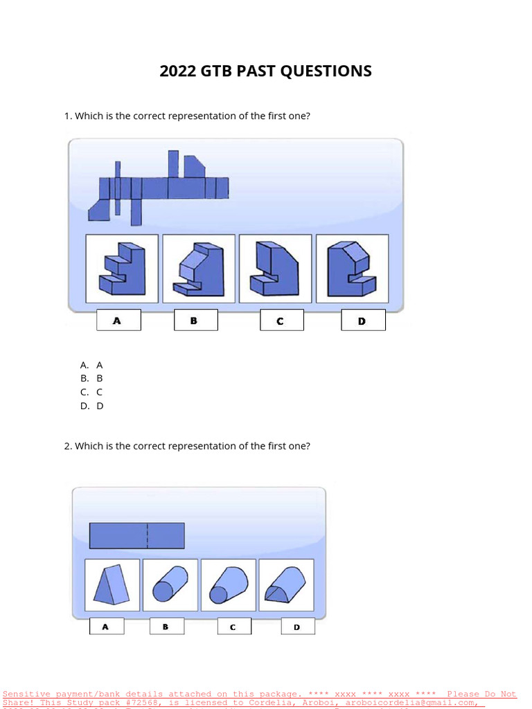 2022 GTB Exam Questions & Answers | PDF | Career & Growth | Language ...
