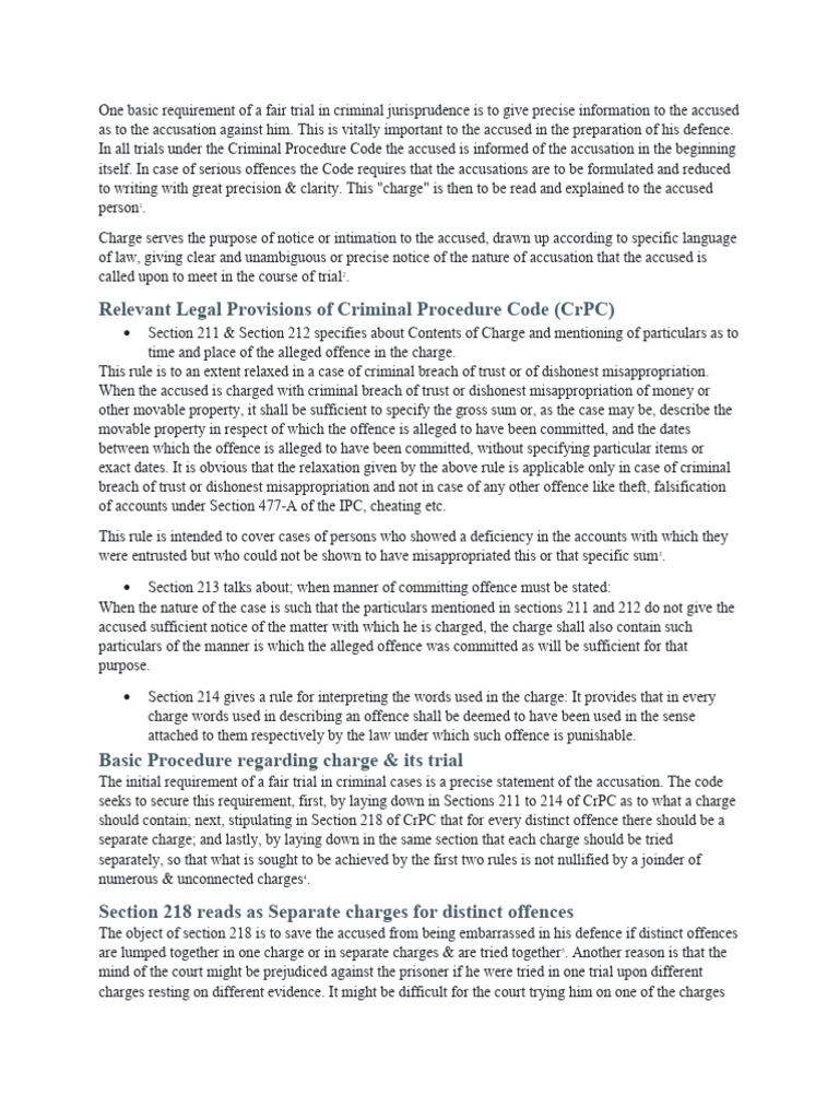 Fair Trial and Charges in CrPC | PDF