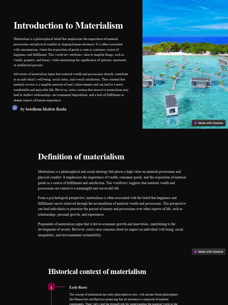 Introduction To Materialism | PDF | Consumerism | Well Being