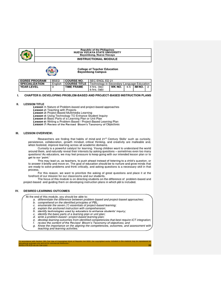 Module 2 | PDF | Project Based Learning | Learning