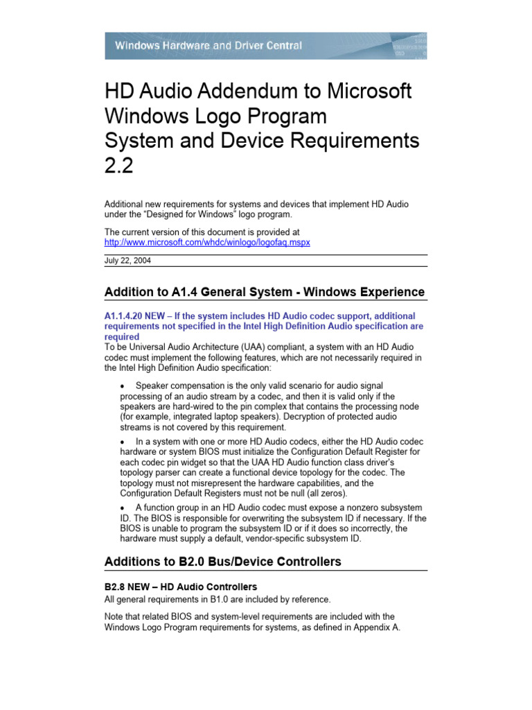 WLP HDaudio | PDF | Trademark | Device Driver