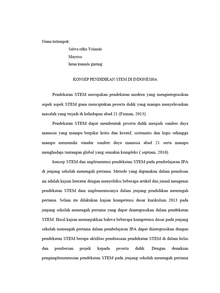 KONSEP - STEM Di Indonesia | PDF
