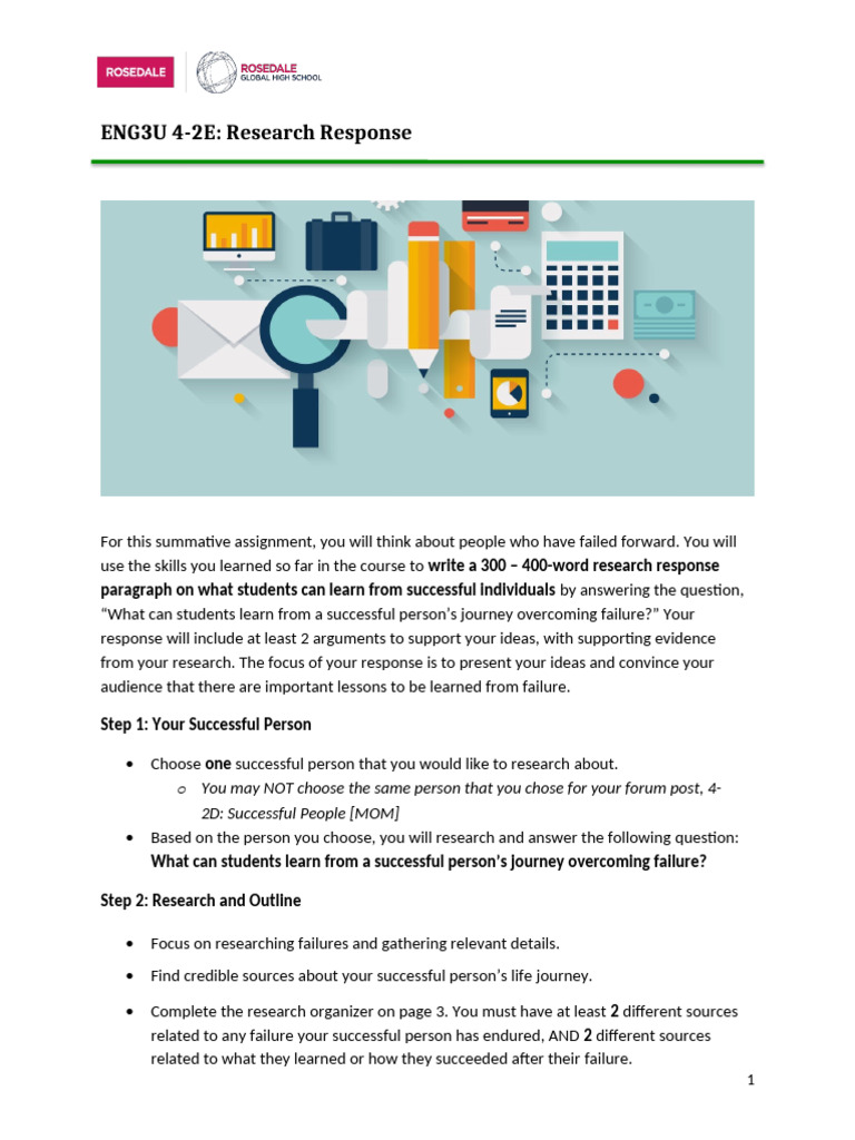ENG3U 4-2E - Research Response Guidelines | PDF | Citation | Proofreading