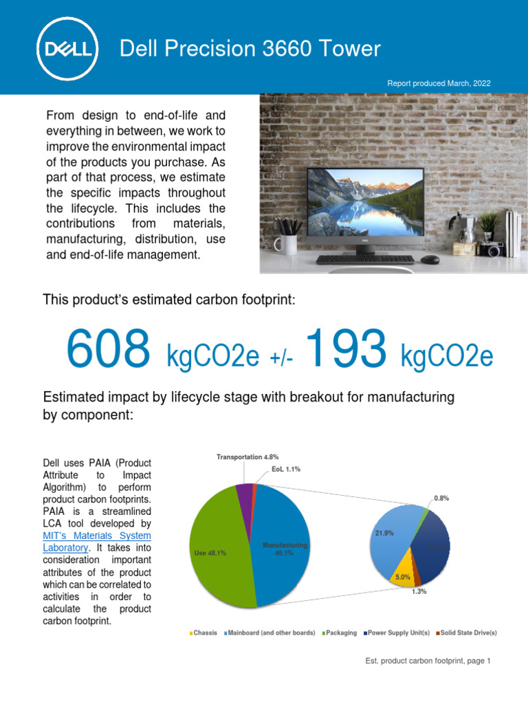Dell Precision 3660 Tower PCF Datasheet | PDF | Life Cycle Assessment ...