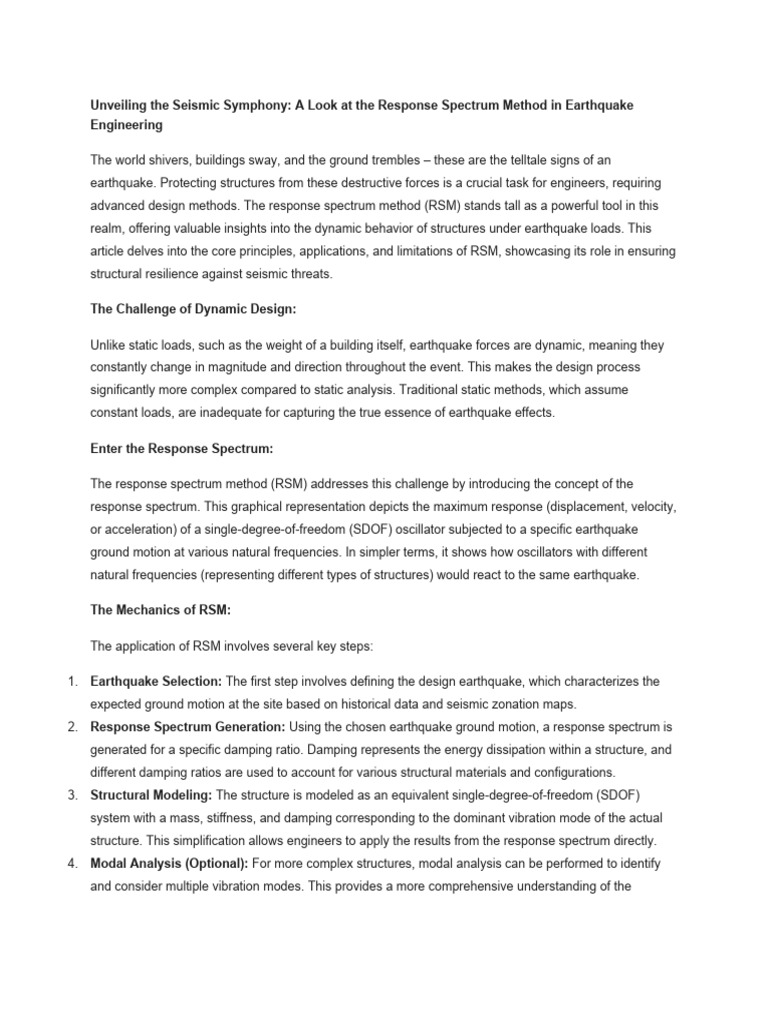 Response Spectrum Method | PDF | Applied And Interdisciplinary Physics | Mechanics