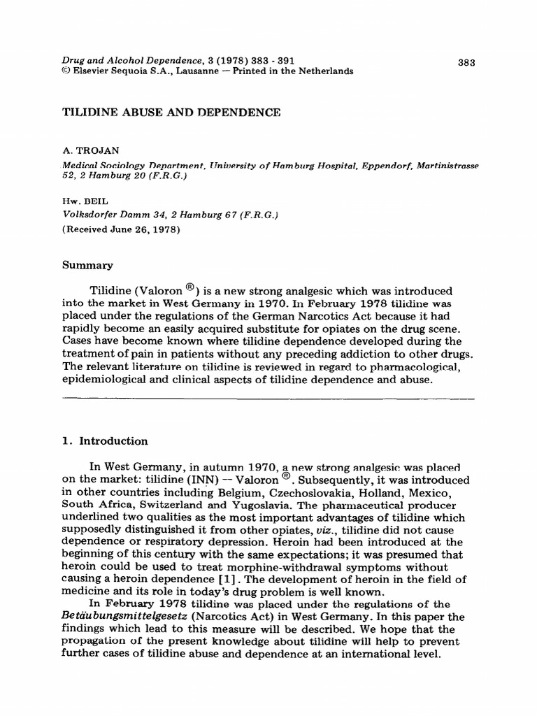 Tilidin Abuse and Dependence - A. Trojan Et. Al. | PDF