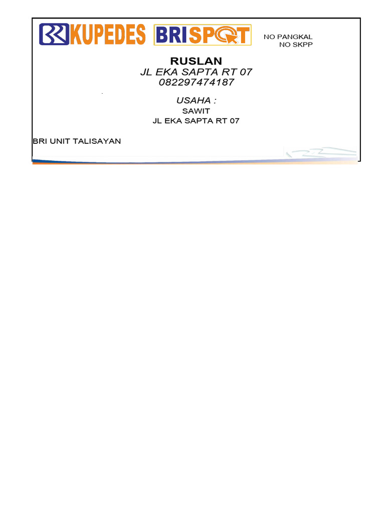 Penilaian Agunan Brispot | PDF