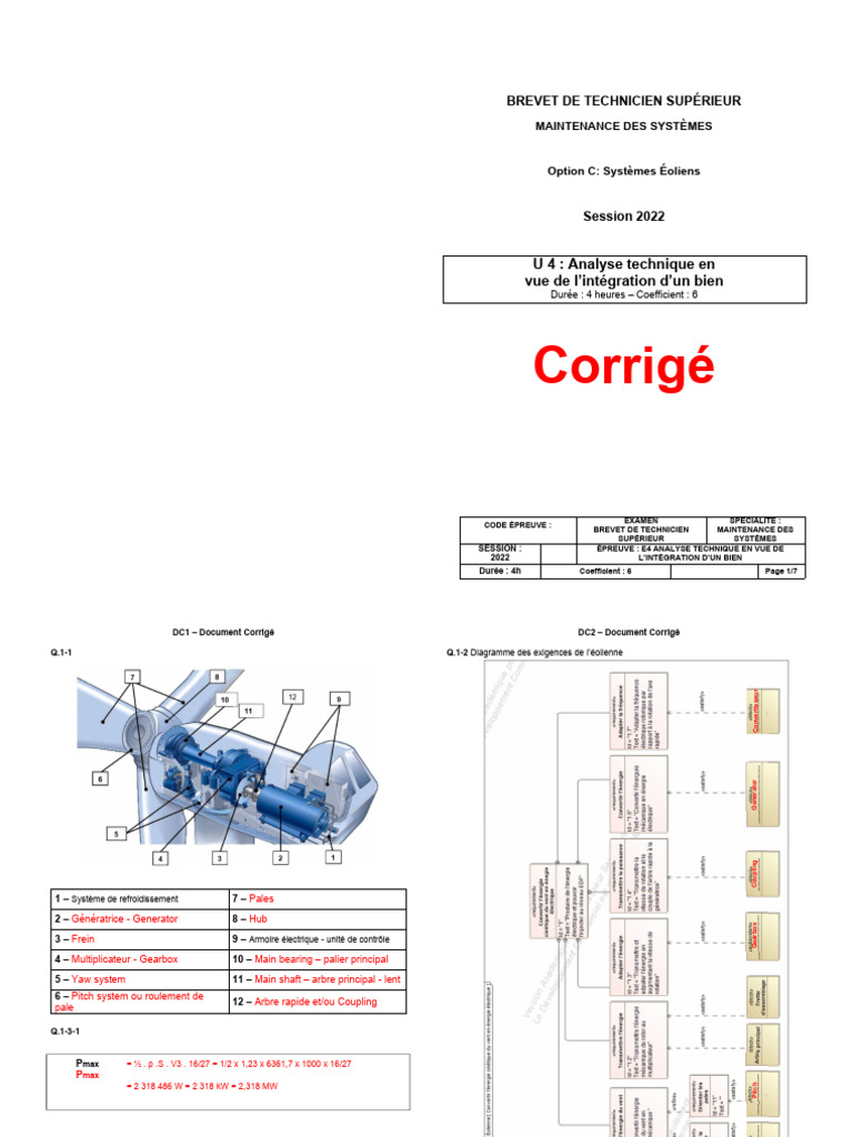 Bts Ms E4se Corrige 2022 | PDF