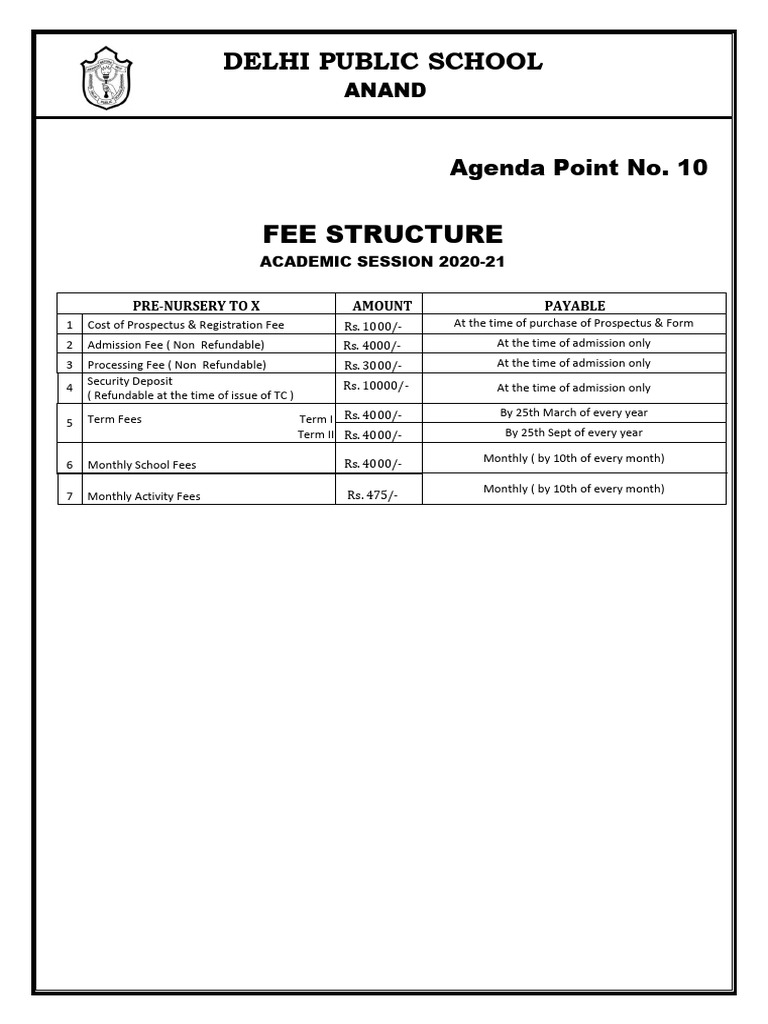1 (C) Fee Structure | PDF