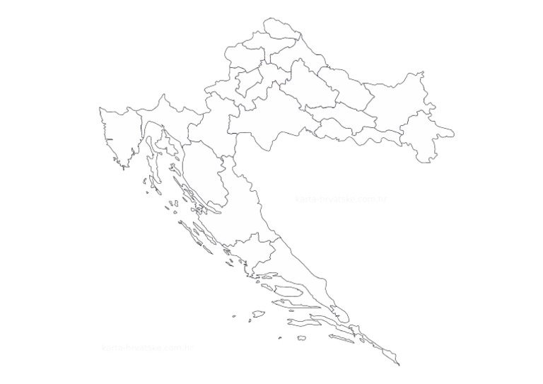 Slijepa Karta - ŽUPANIJE RH Vježba | PDF