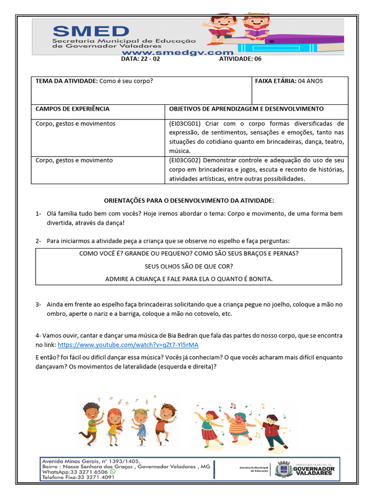 Roteiro de Atividades 4 Anos - 2 | PDF | Autoajuda | Ciências e Matemática