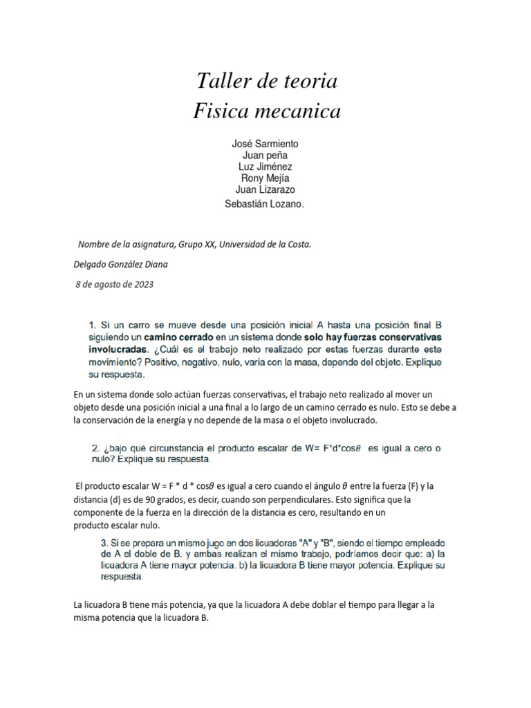 Taller Fisica | PDF