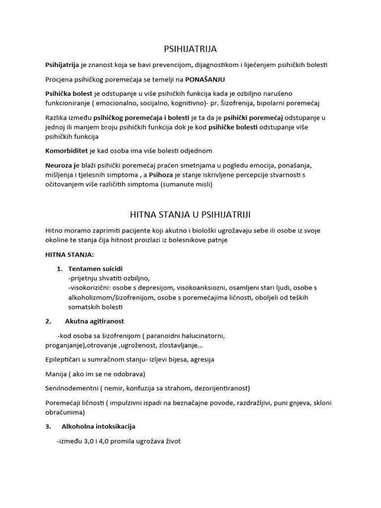 PSIHIJATRIJA | PDF