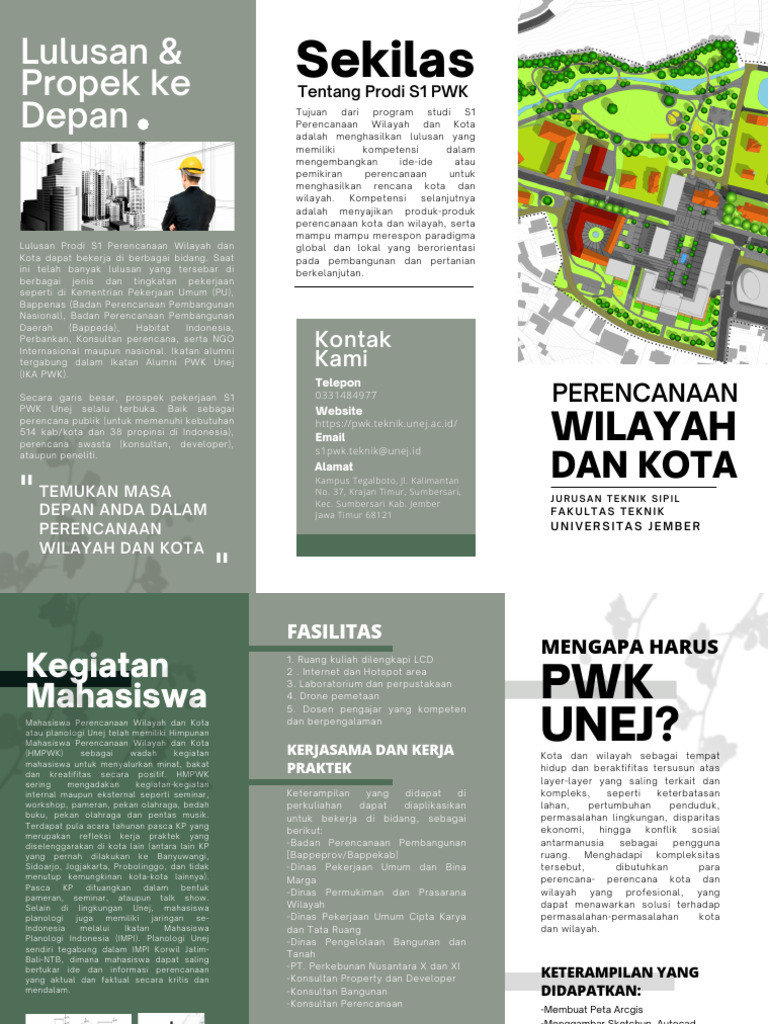 Brosur Program Studi Perencanaan Wilayah Dan Kota Universitas Jember | PDF