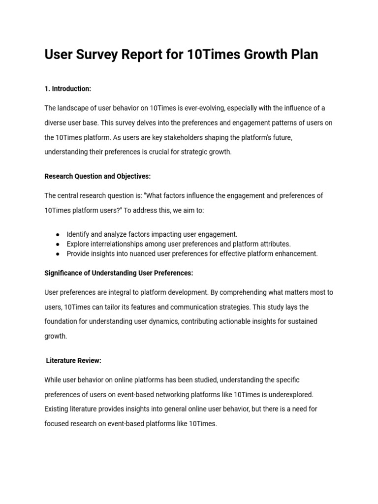 10Times User Engagement Insights Report | PDF | Factor Analysis ...
