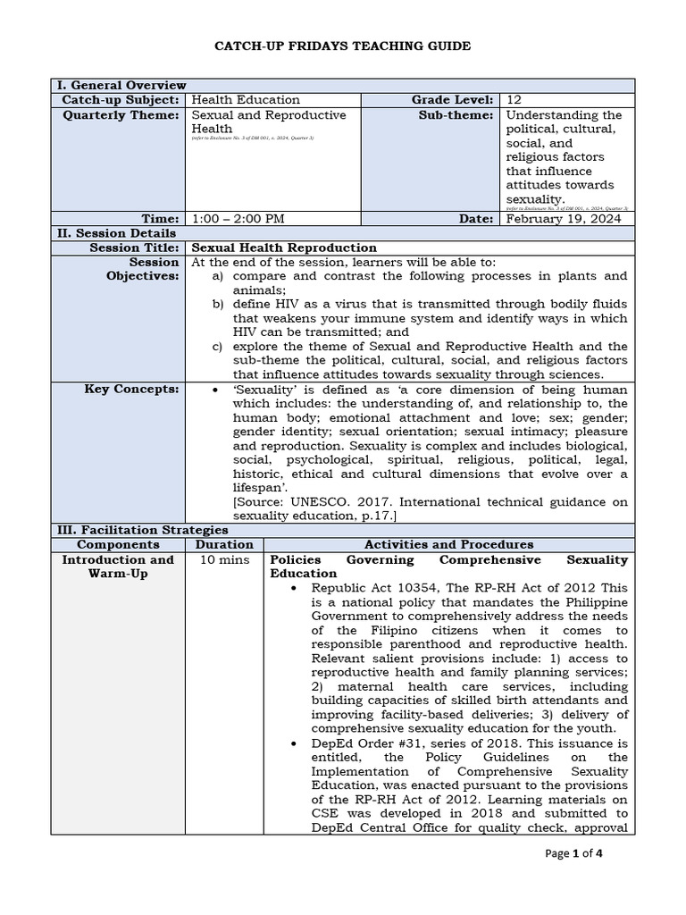 G12 Health Education For CUF | PDF | Hiv/Aids | Infection
