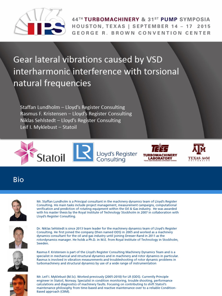 Gear Lateral Vibrations by VSD Interharmonic Interference | PDF