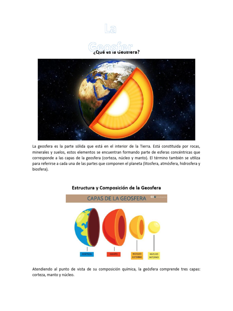 Qué Es La Geosfera | Descargar gratis PDF | Geología | Roca (geología)