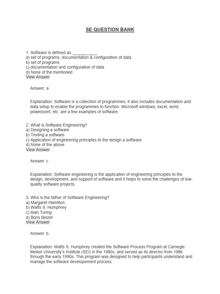 Se QB | PDF | Software Development Process | Software