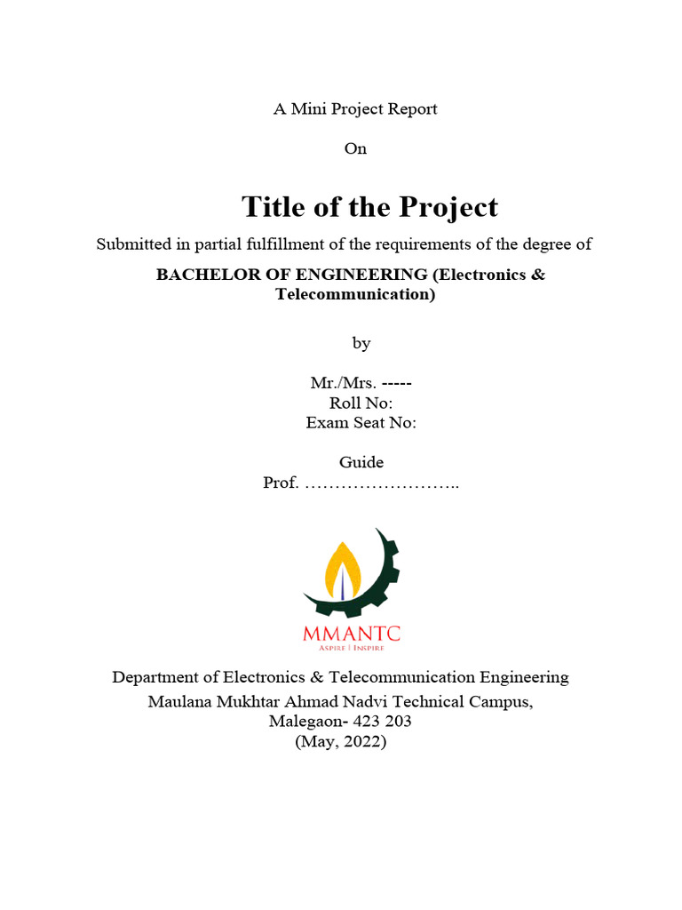 MiniProjectReport TE MMANTC | PDF