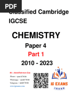 IGCSE Chemistry (0620) Paper 2: Topical Past Paper Questions Workbook ...