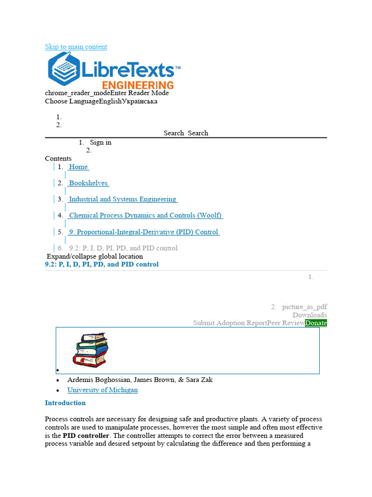 Pid Thory | PDF | Control Theory | Derivative