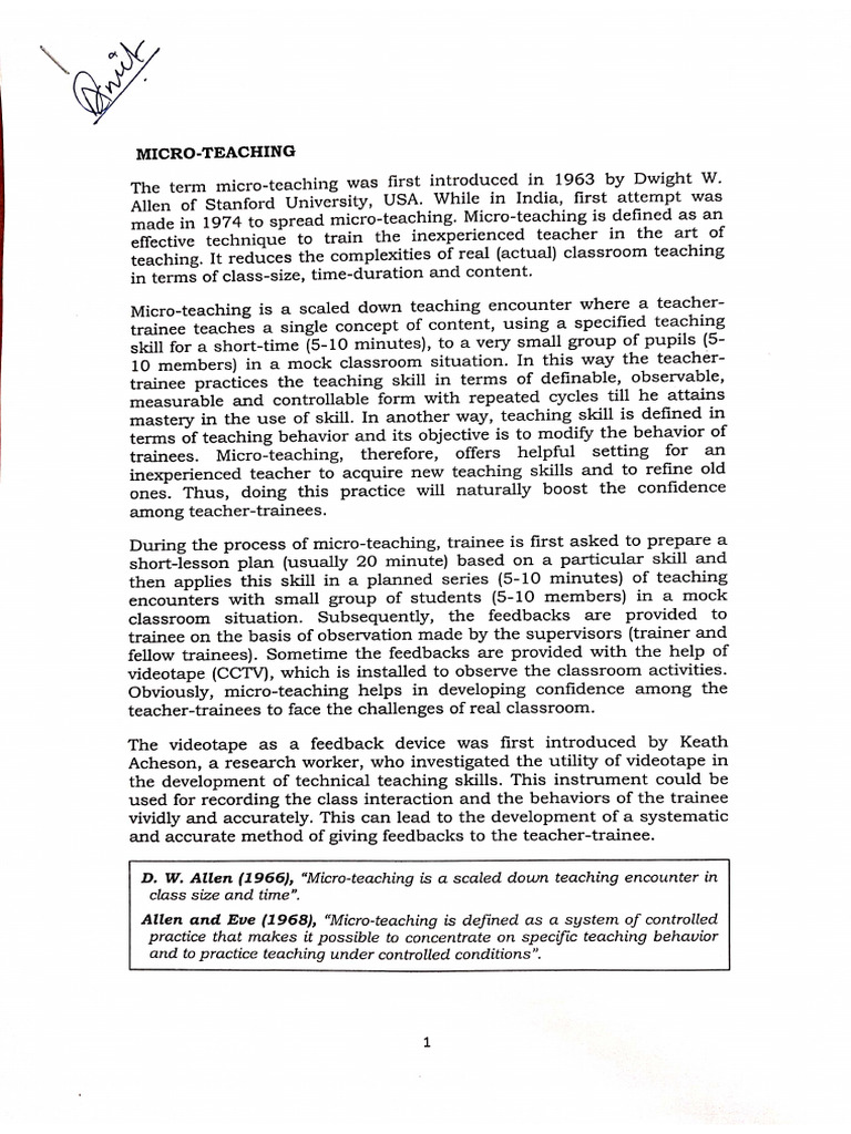 Micro Teaching 2 | PDF