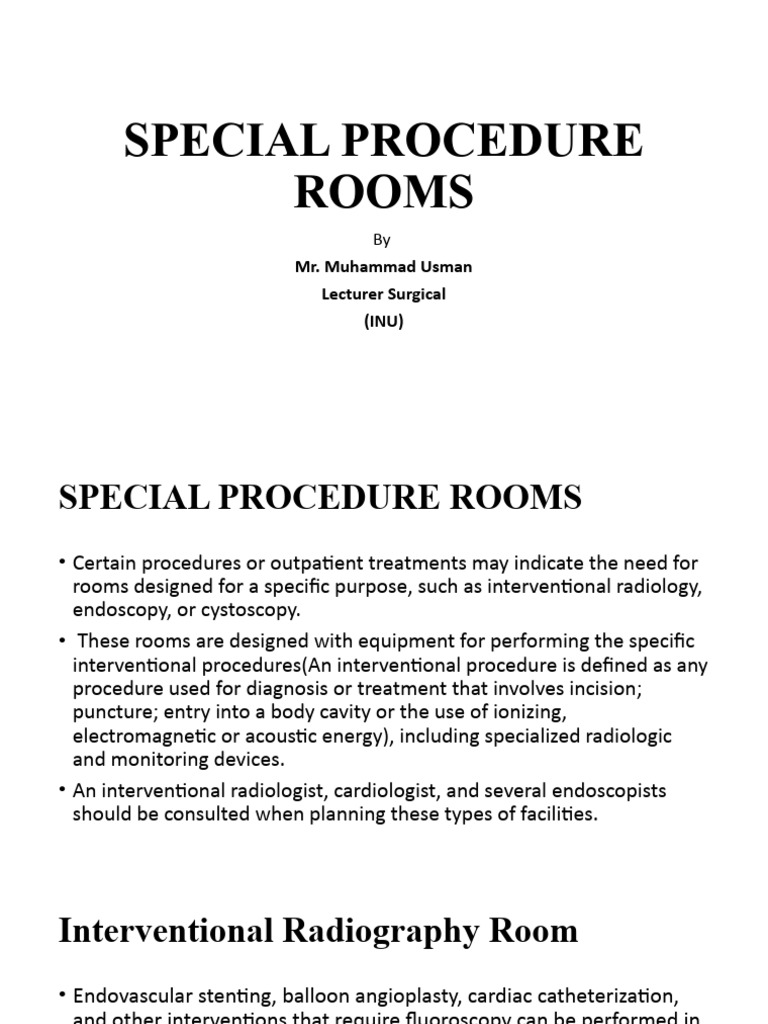 3 Special Procedure Rooms | PDF | Interventional Radiology | Radiology