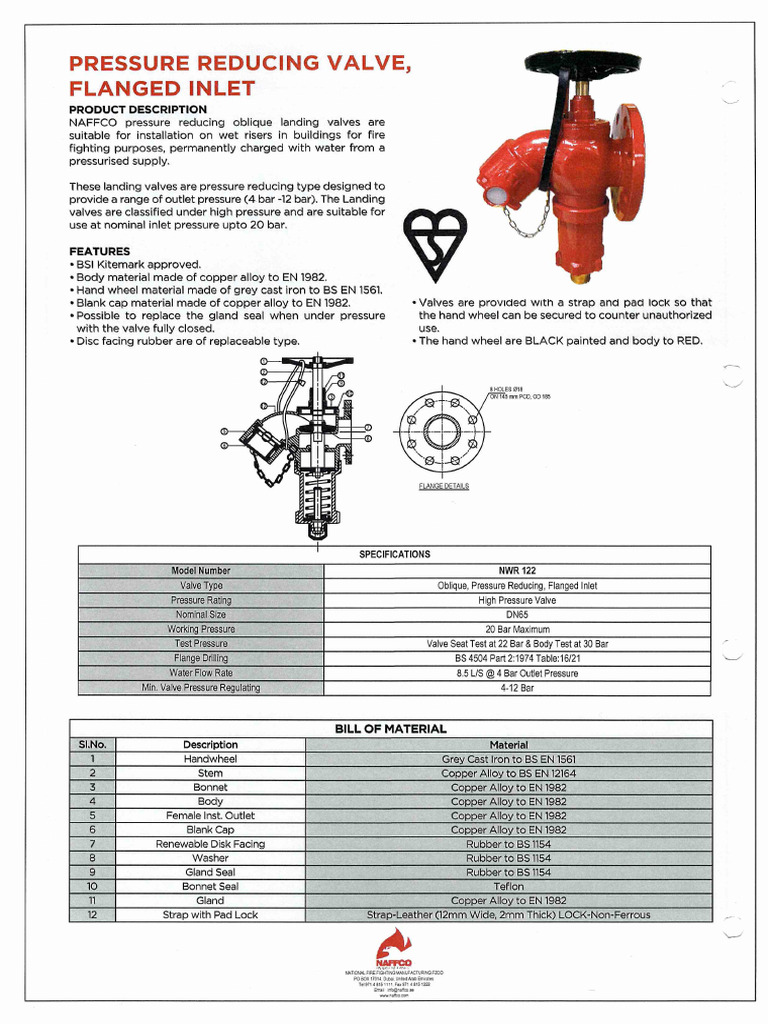 Pressure Reduing Valve - Naffco | PDF