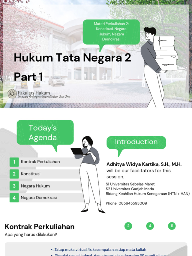 HTN 2 2024 All Konstitusi, Negara Hukum, Negara Demokrasi (Green) For Student | PDF