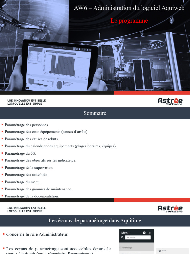 Administration du logiciel Aquiweb | PDF