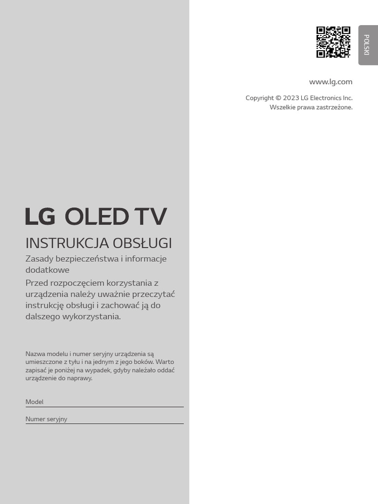 Instrukcja Obslugi LG 77C37LA | PDF