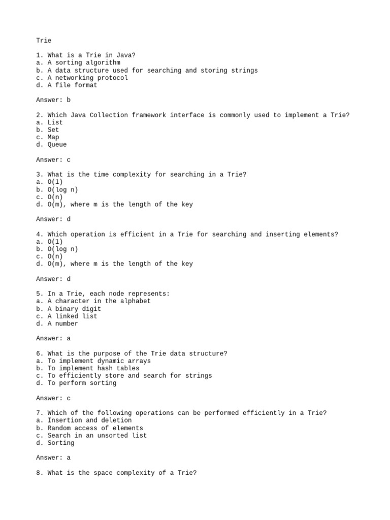 Trie and Redblack Tree Mcqs | PDF | Applied Mathematics | Algorithms